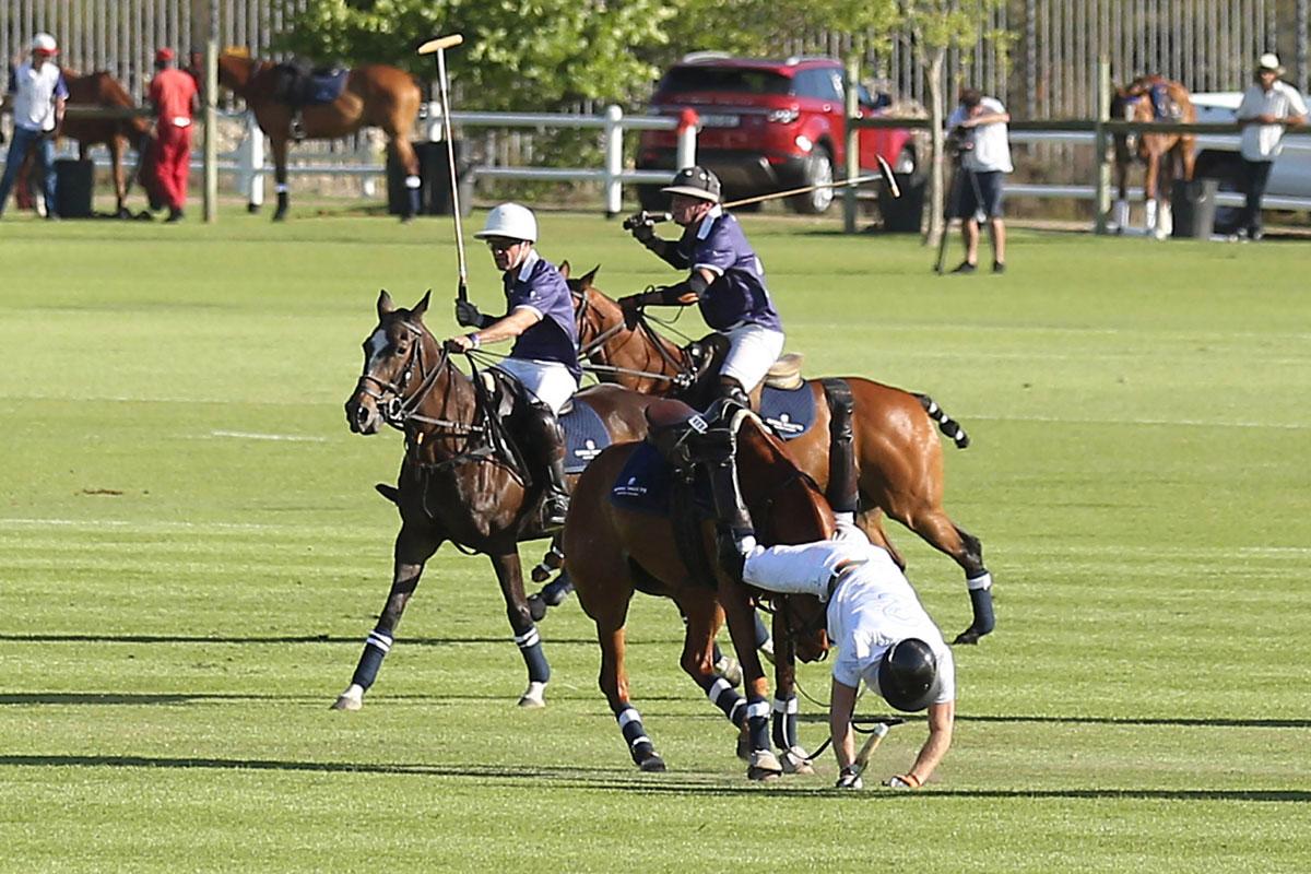 Prince Harry Falls Headfirst Off His Horse During Charity Polo Match
