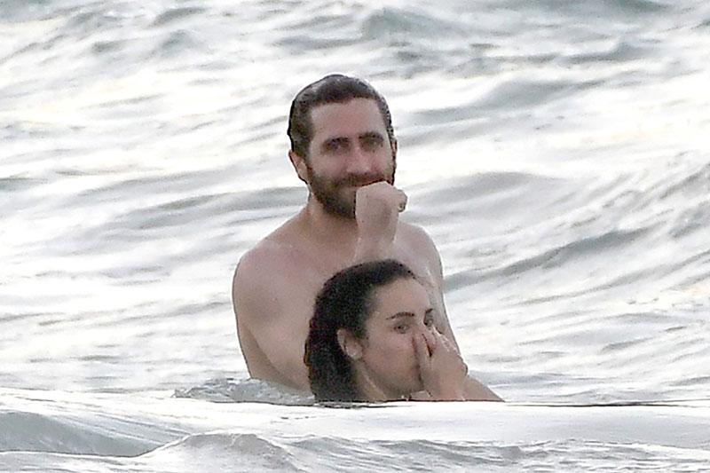 Shirtless Jake Gyllenhaal Gets Wet & Wild With Greta Caruso In St. Barts