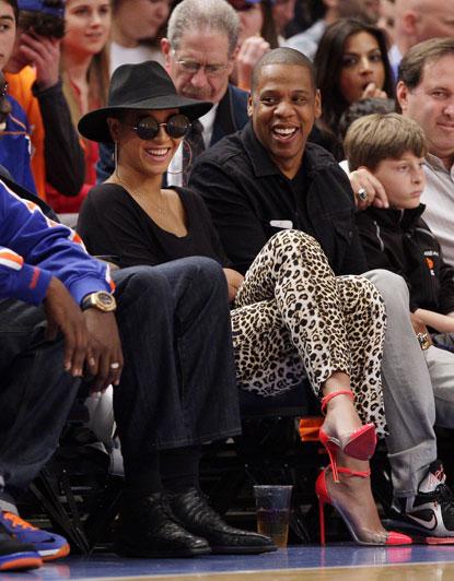 Beyonce And Jay Z Courtside At The Miami Heat Vs New York Knicks Game