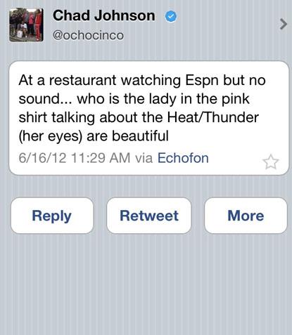 Chad Johnson and Alleged Mistress Tweet