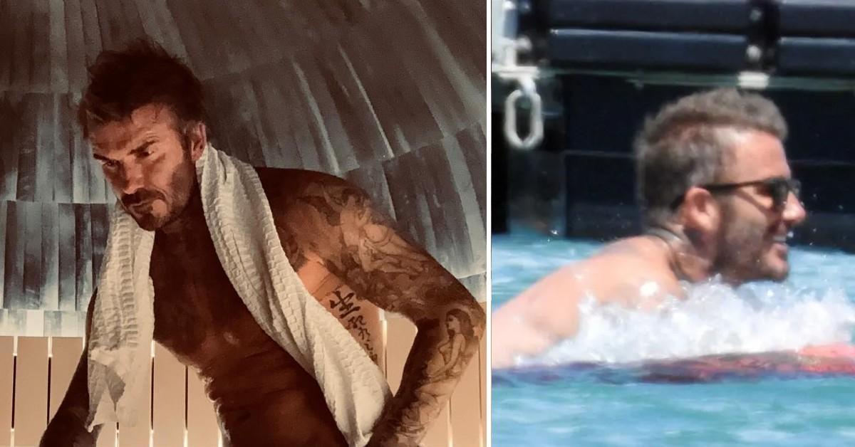 David Beckham Swims In The Buff In His Garden Lake Which Has A Wall To ...