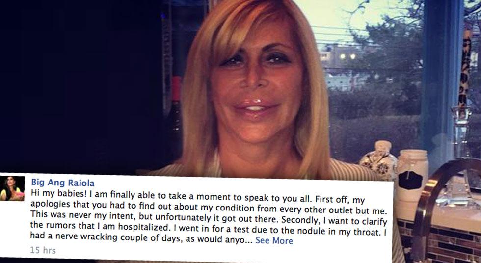 Big Ang Speaks! 'Mob Wives' Star Calls Throat Crisis 'Minor Setback ...