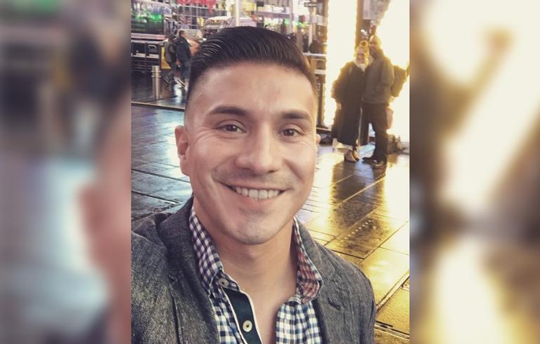 Erick Adame's Webcam Photo Shows NY1 News Station Written On His Chest Erick Adame's Webcam Photo Shows NY1 News Station Written On His Chest