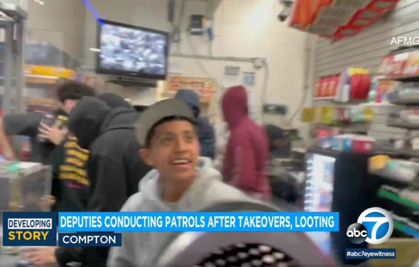 Caught On Camera: Mob Of Looters Wreaking Havoc At LA Gas Station
