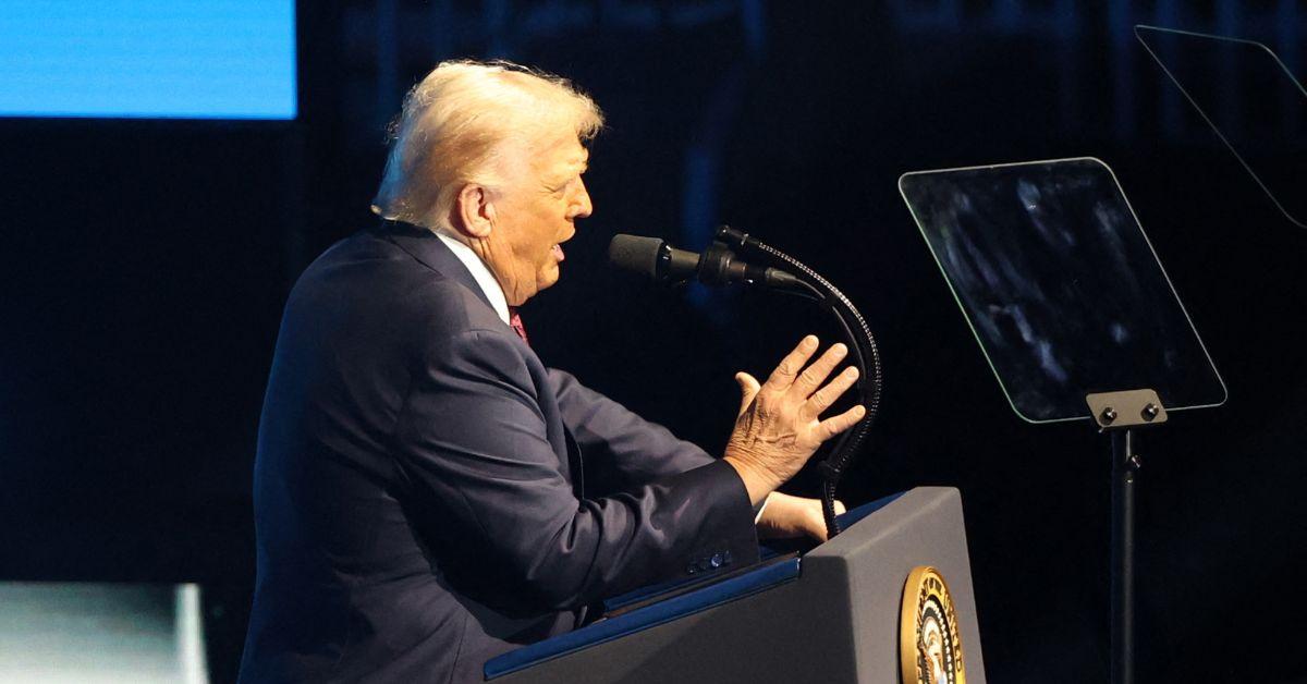 Donald Trump's Right Hand Appears Covered In Makeup at NFL Appearance