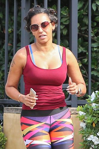 Busty Mel B Goes On All-Natural Workout In L.A.